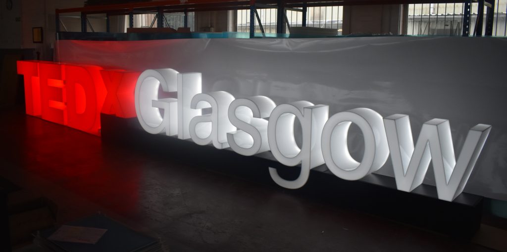 TEDx Glasgow illuminated LED sign | Signmaking from Wrights Plastics TEDx Glasgow illuminated LED sign | Signmaking from Wrights Plastics